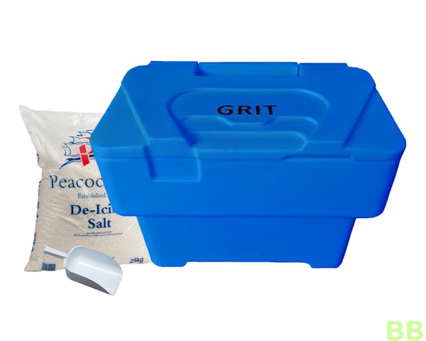 Blue 115 ltr Grit Salt Bin With 4 x 25 kg Salt