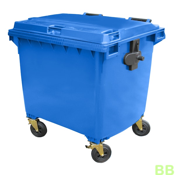 Blue 1100 ltr Wheelie Bin | BritishBins