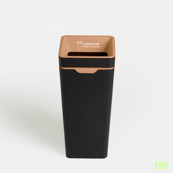Method 60Ltr Open Lid Brown Coffee Cups Bin