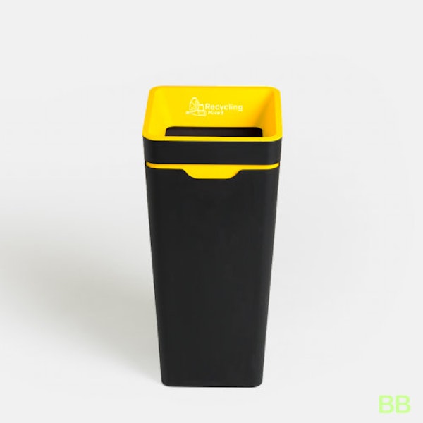 Method 60Ltr Open Lid Yellow Mixed Recycling Bin
